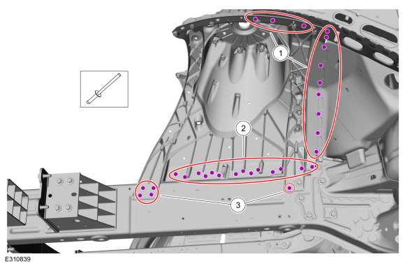 Ford Explorer — Снятие и установка — Усиление панели фартука крыла ...