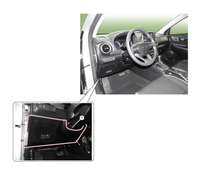 Hyundai Kona - Нижняя панель Crash Pad Компоненты и расположение ...